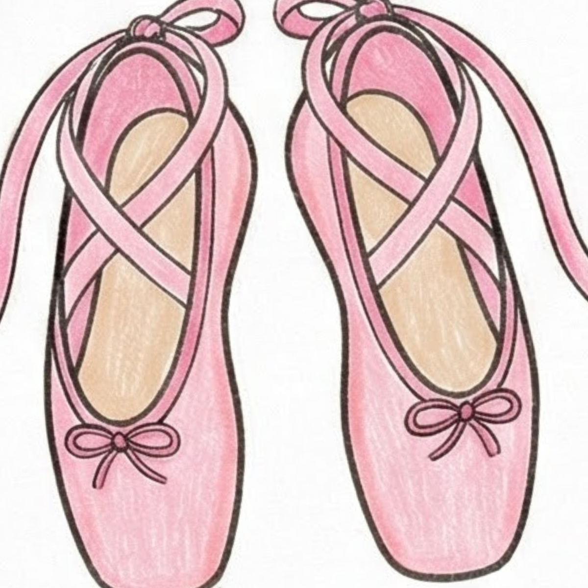 Ballet Drawings: Easy Ballet Shoes & Pointe Art