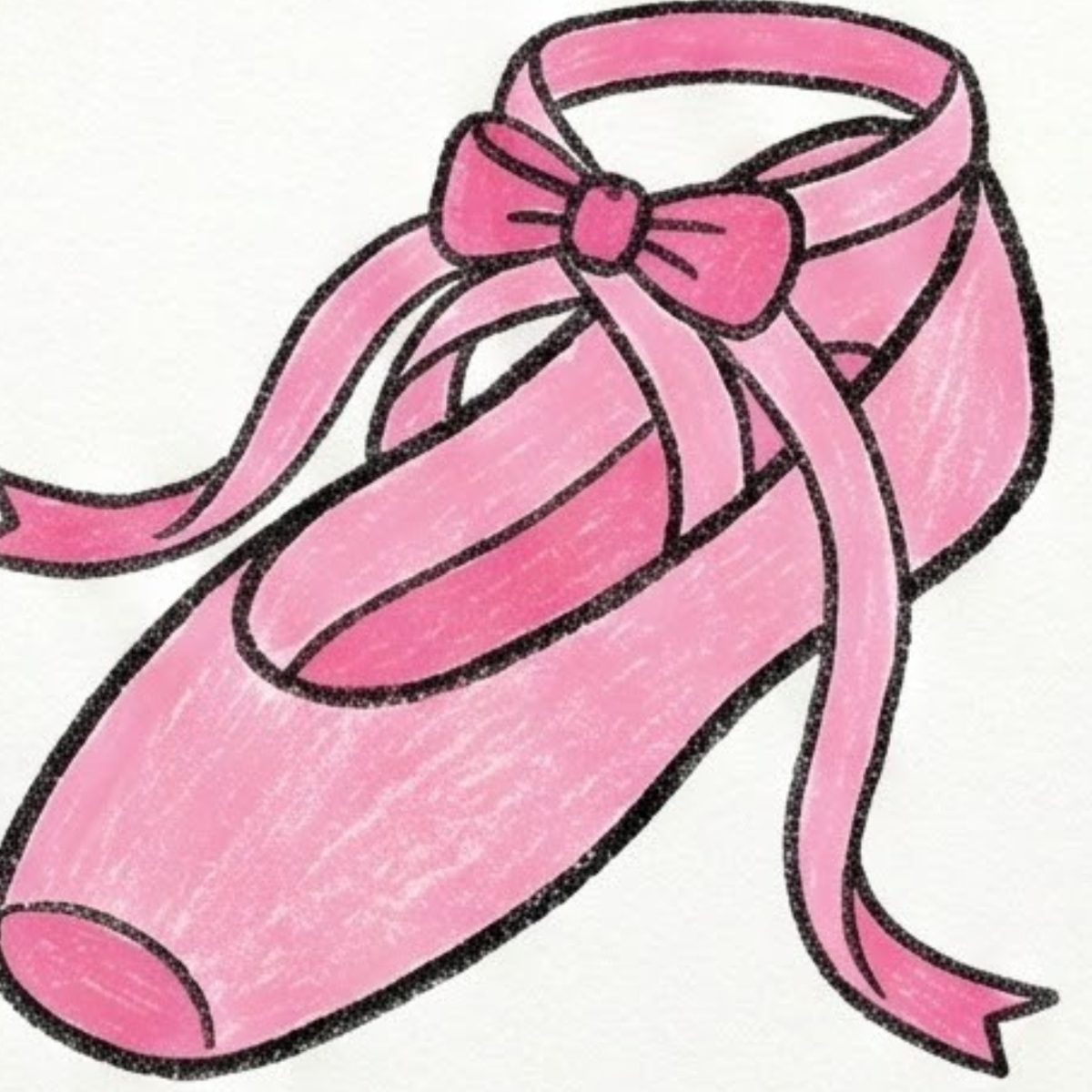 Easy Simple Ballet Shoes Drawing for Kids